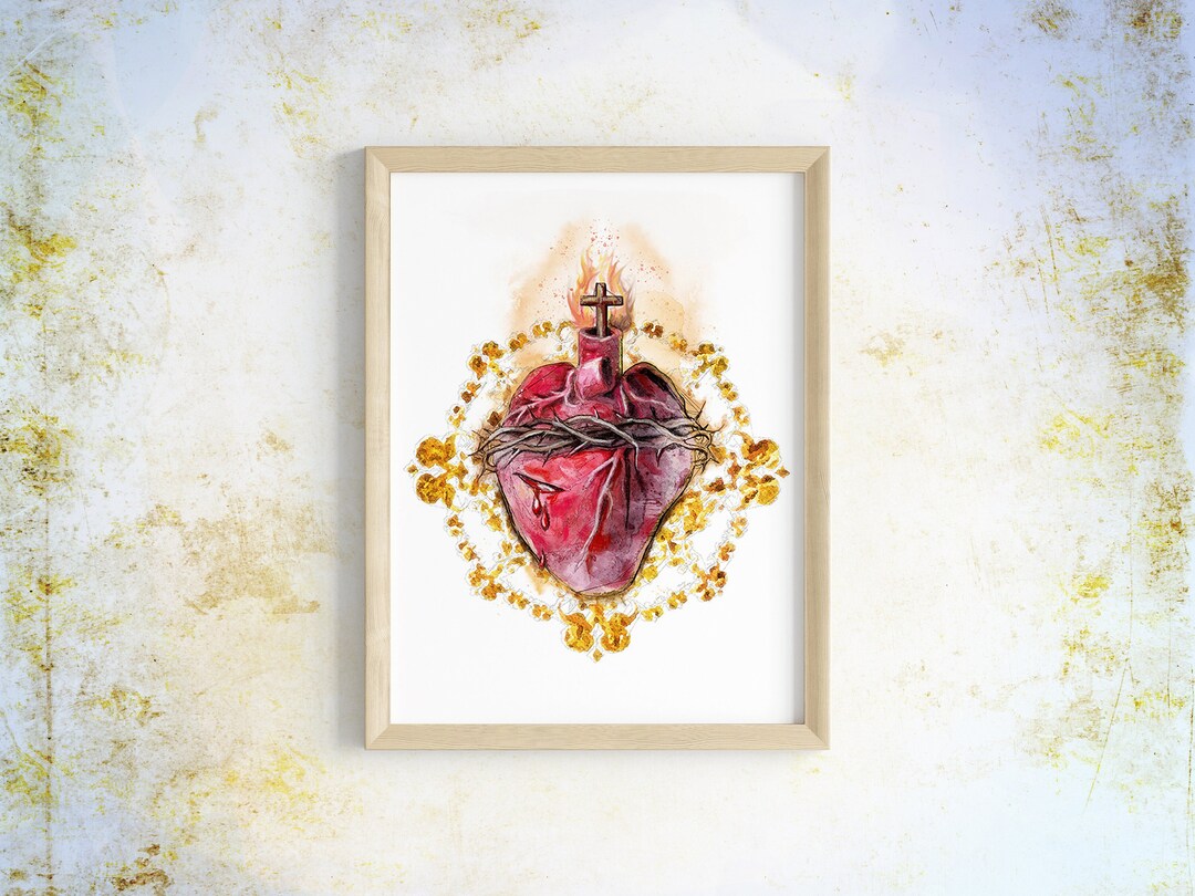 Most Sacred Heart of Jesus Printable Catholic Image, Catholic ...