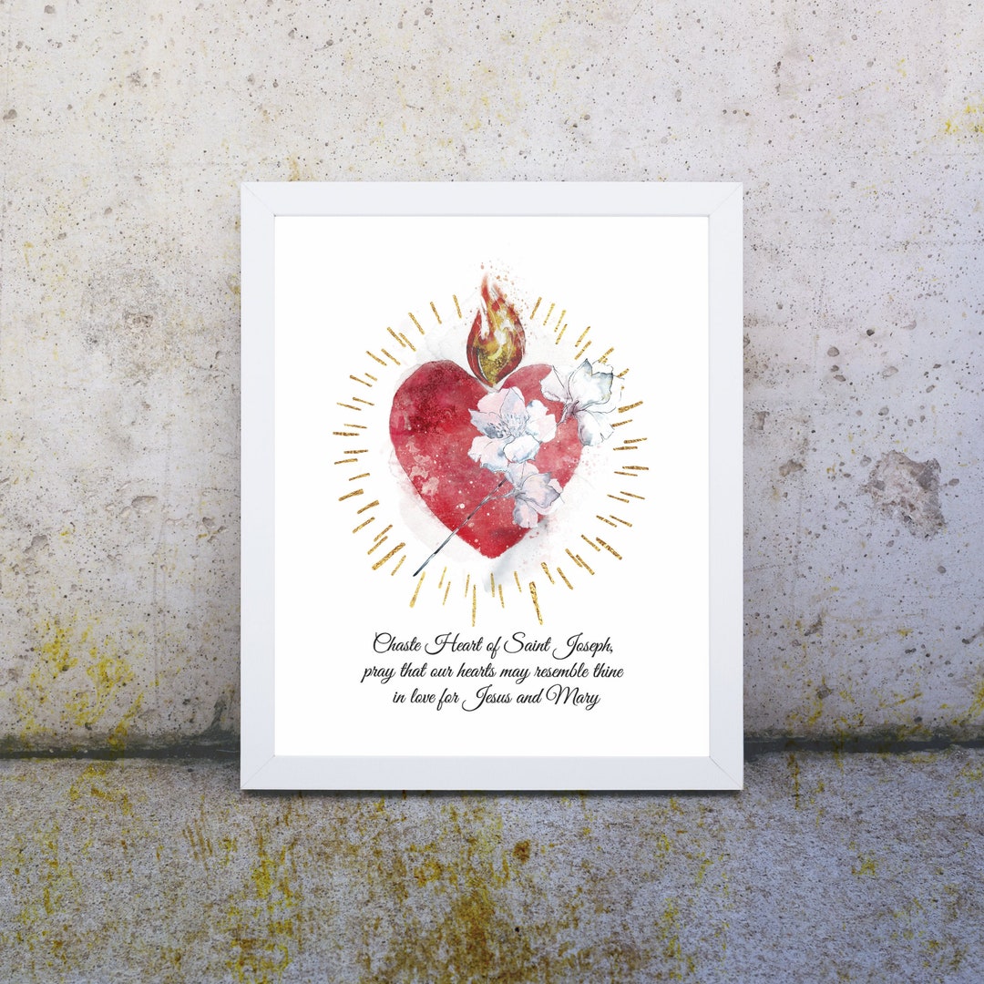 St. Joseph Most Chaste Heart Art: Catholic Prayer Printable (digital ...