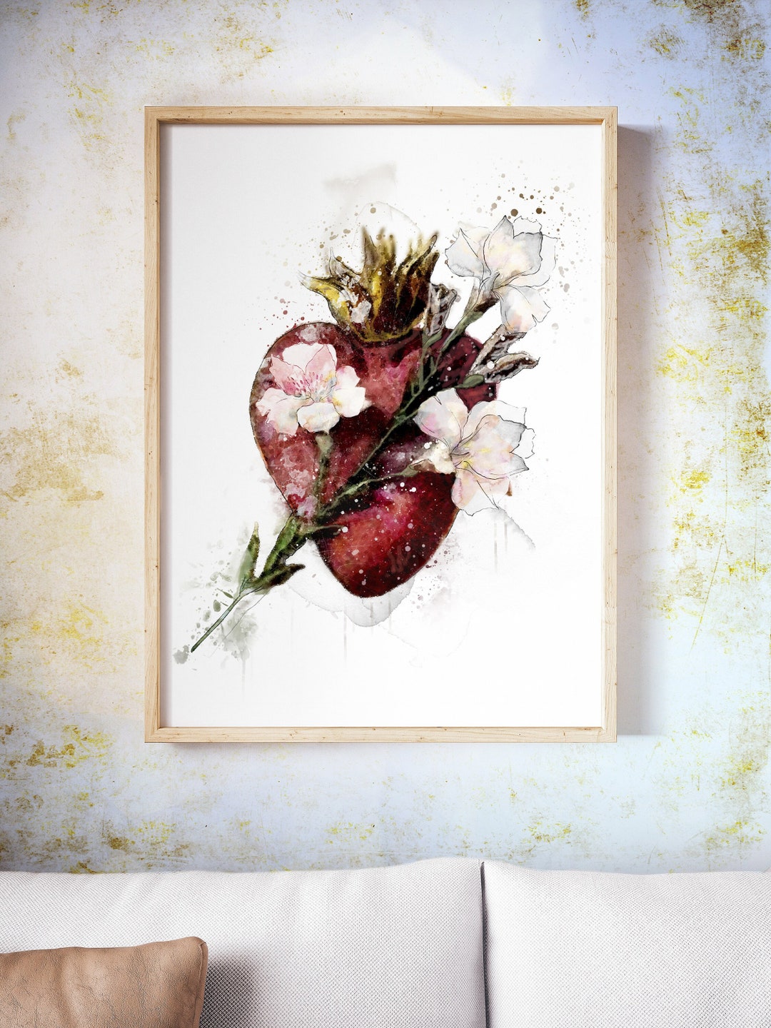 Most Chaste Heart of Saint Joseph Stretched Canvas Art Print - Etsy Polska