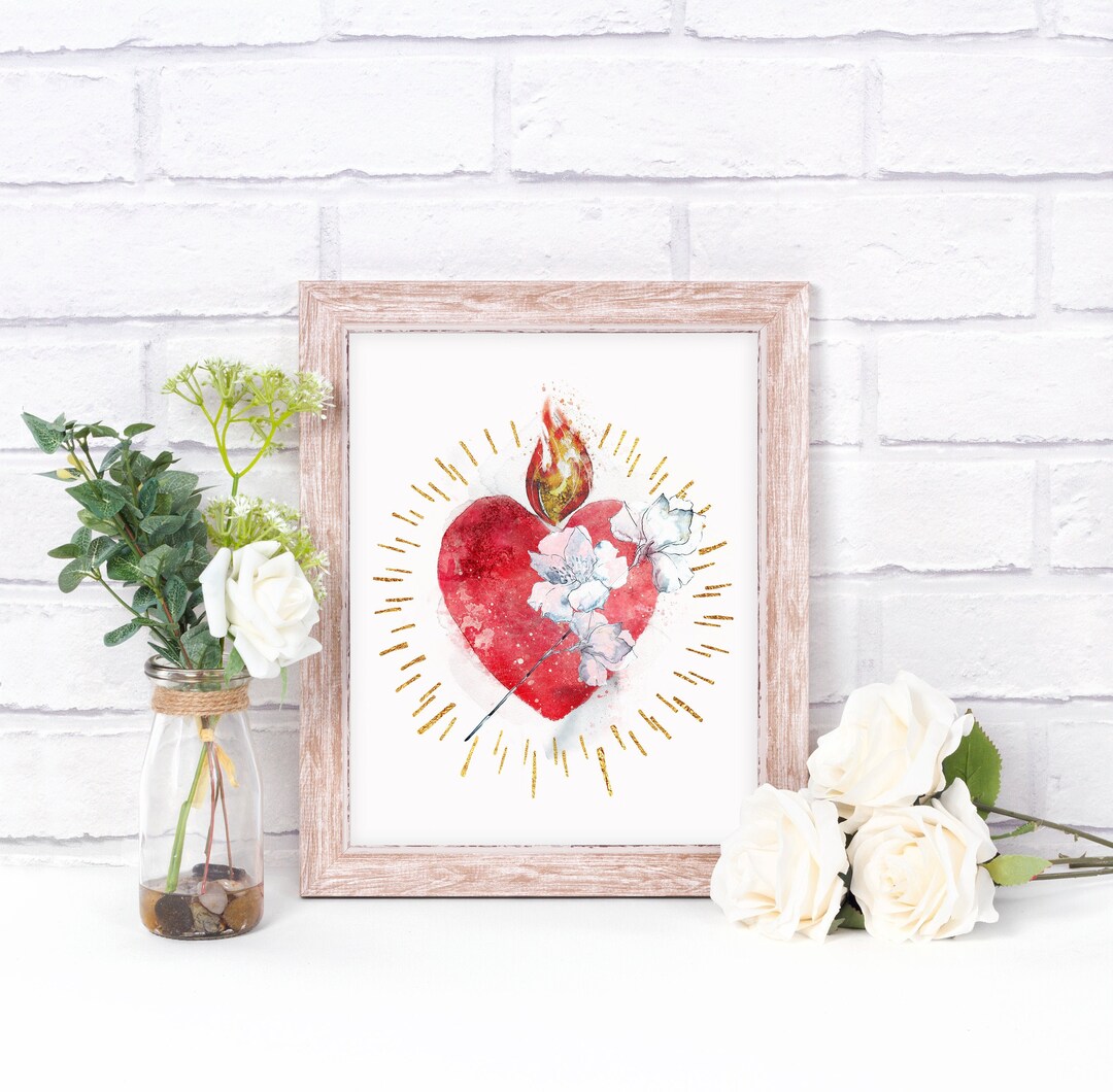 Most Chaste Heart of St Joseph Printable Image, Catholic Illustration ...