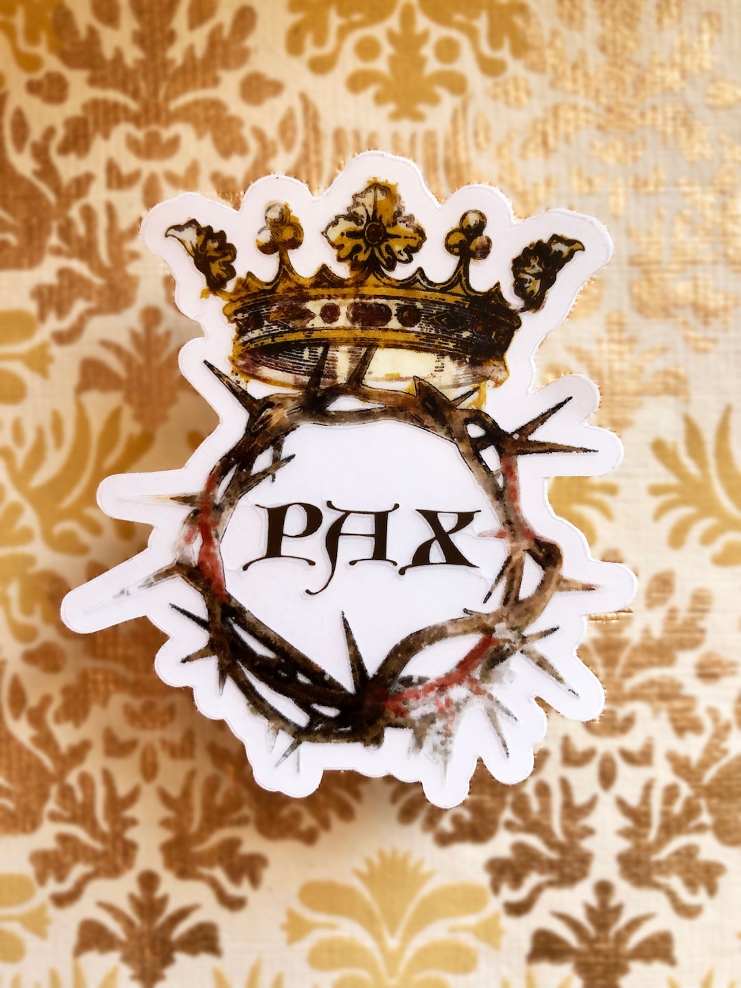 Crown of Thorns Catholic Vinyl Sticker, Christ the King Transparent ...