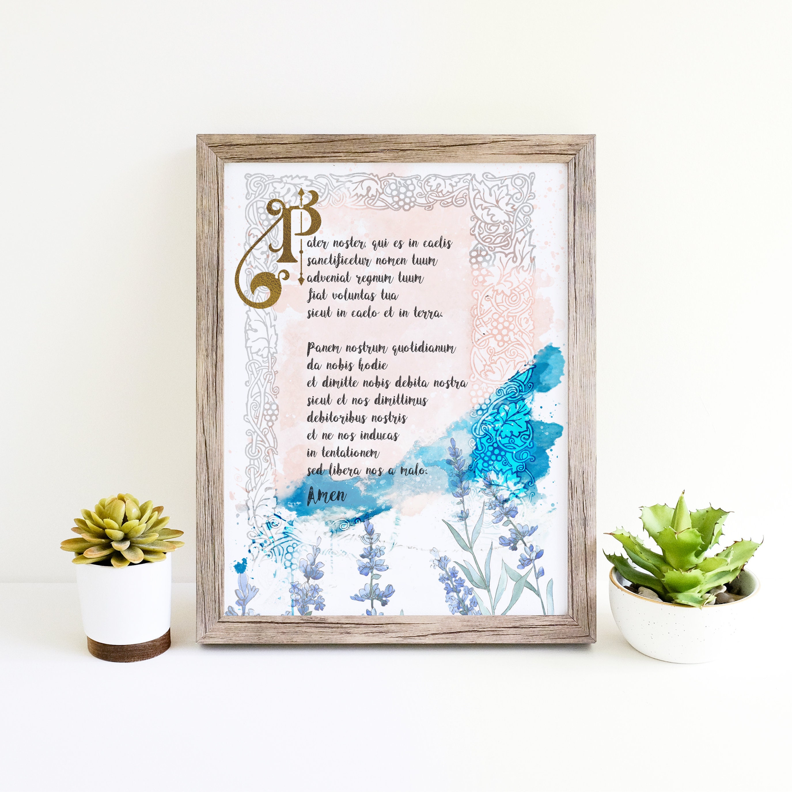 Our Father Latin Prayer Printable: Catholic Home Decor (digital ...