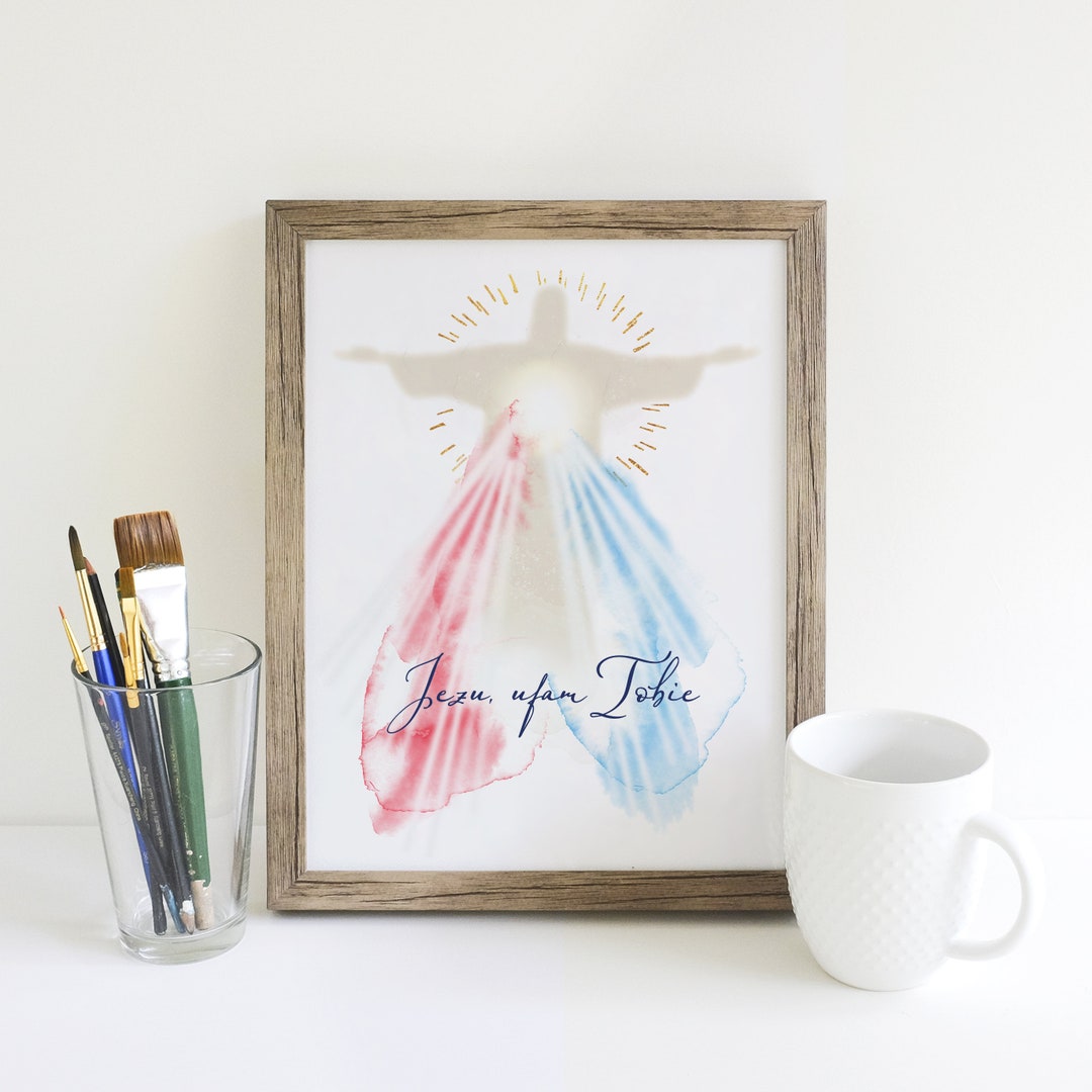 Divine Mercy Printable Jesus Art With Prayer, Catholic Minimalist ...