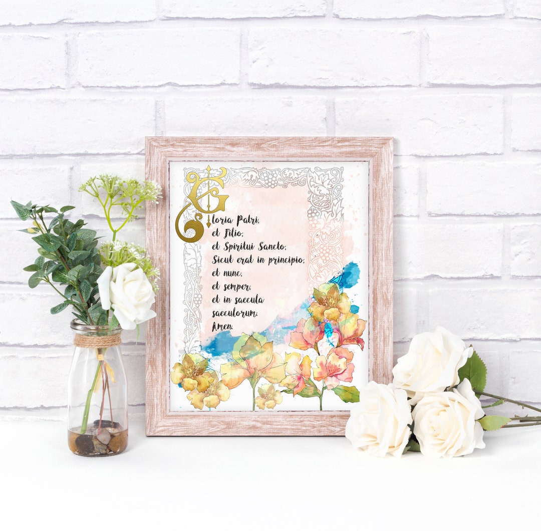 Gloria/glory Be Prayer Printable, Catholic Wall Art, Devotional Art ...