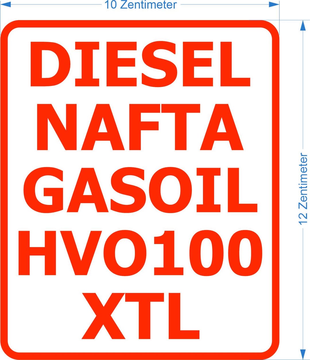 Diesel, Nafta, Gasoil HVO100 XTL Sticker, Decal, Plotted Vinyl ...