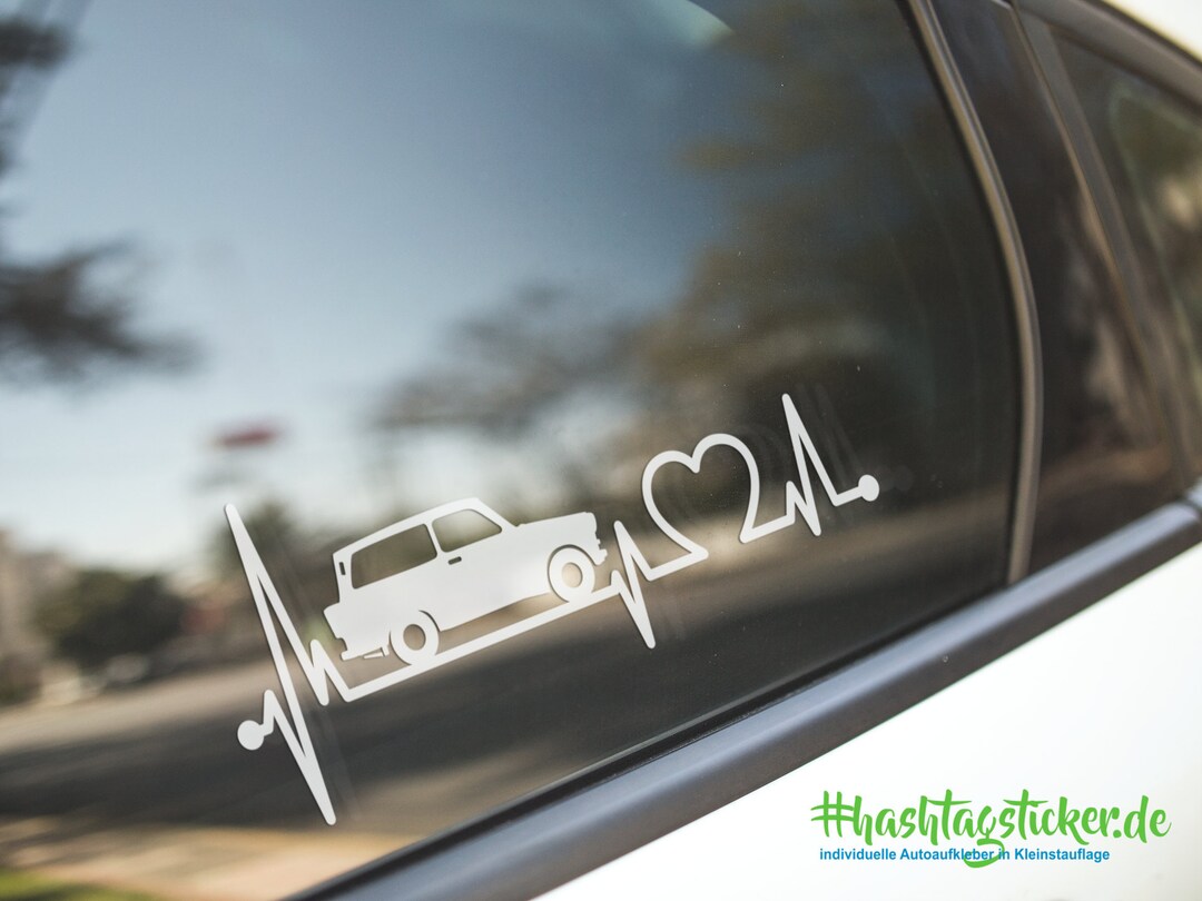 Sticker Trabant Universal Trabi Trabbi Kombi Heartbeat Plotted ...