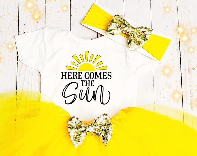 Sunshine Sun Rays Headband or Yellow Tutu Birthday Party Favors Kid ...