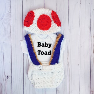 Toad Baby Mushroom Halloween Costume, Toad Hat Outfit, Super Mario Toad ...