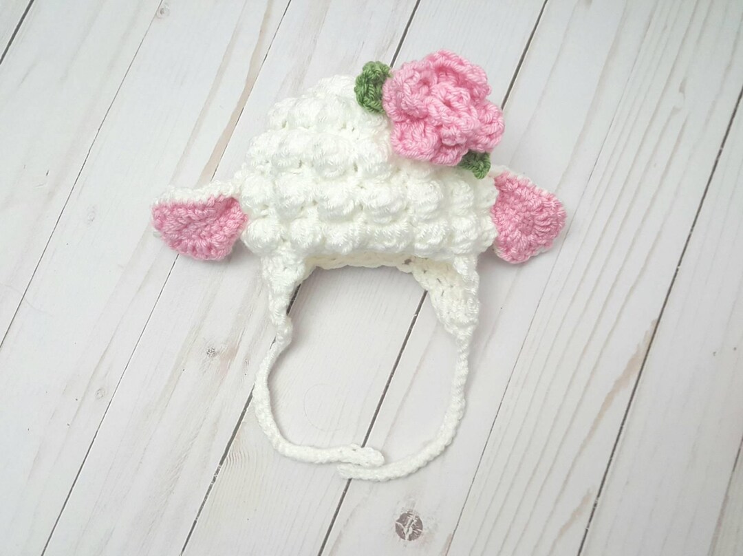 Baby Lamb Hat Bonnet Little Lamb Newborn Photoshoot Costums Crochet ...