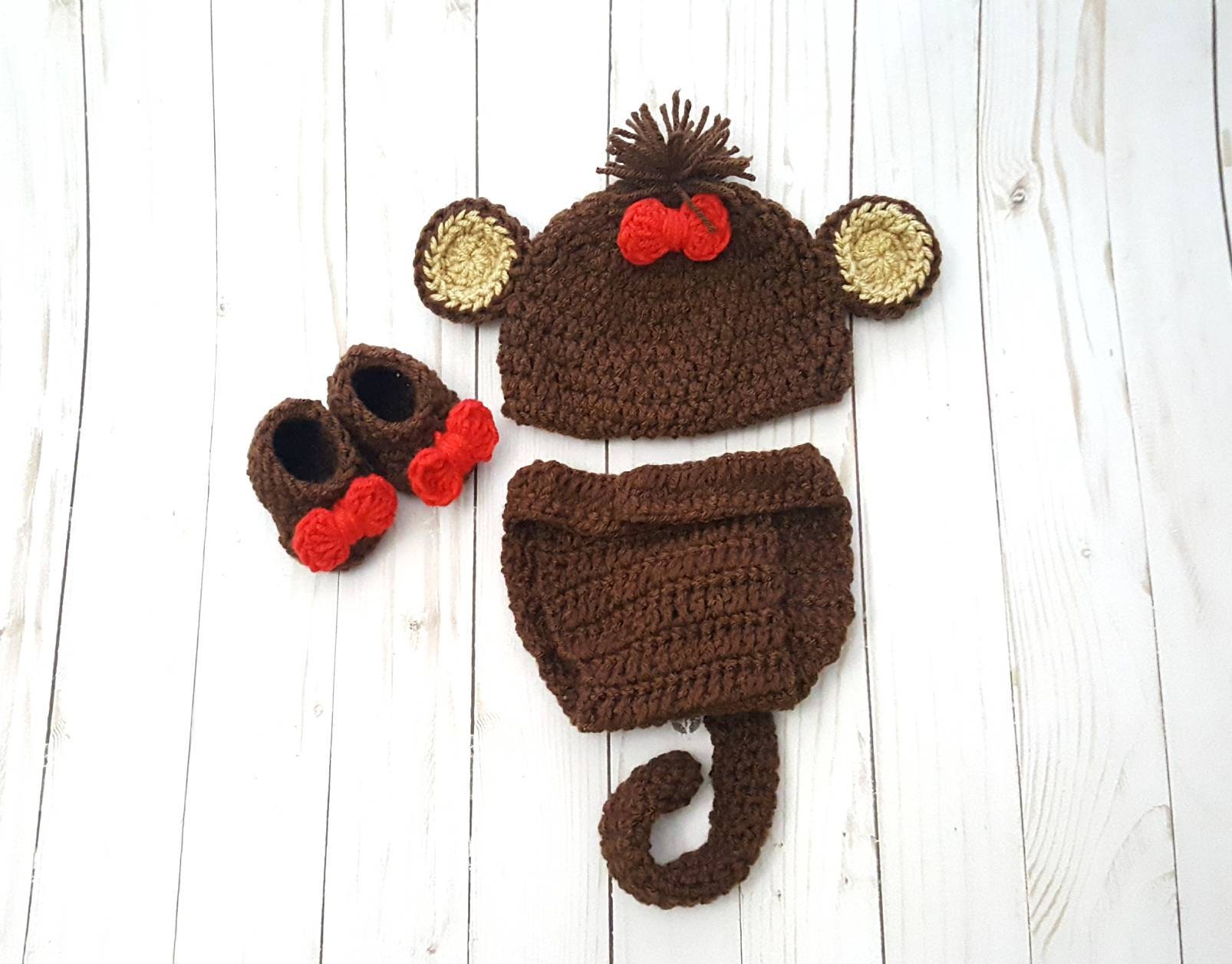 Monkey Costume Jungle Outfit for Baby, Baby Shower Gift Diaper Cover ...