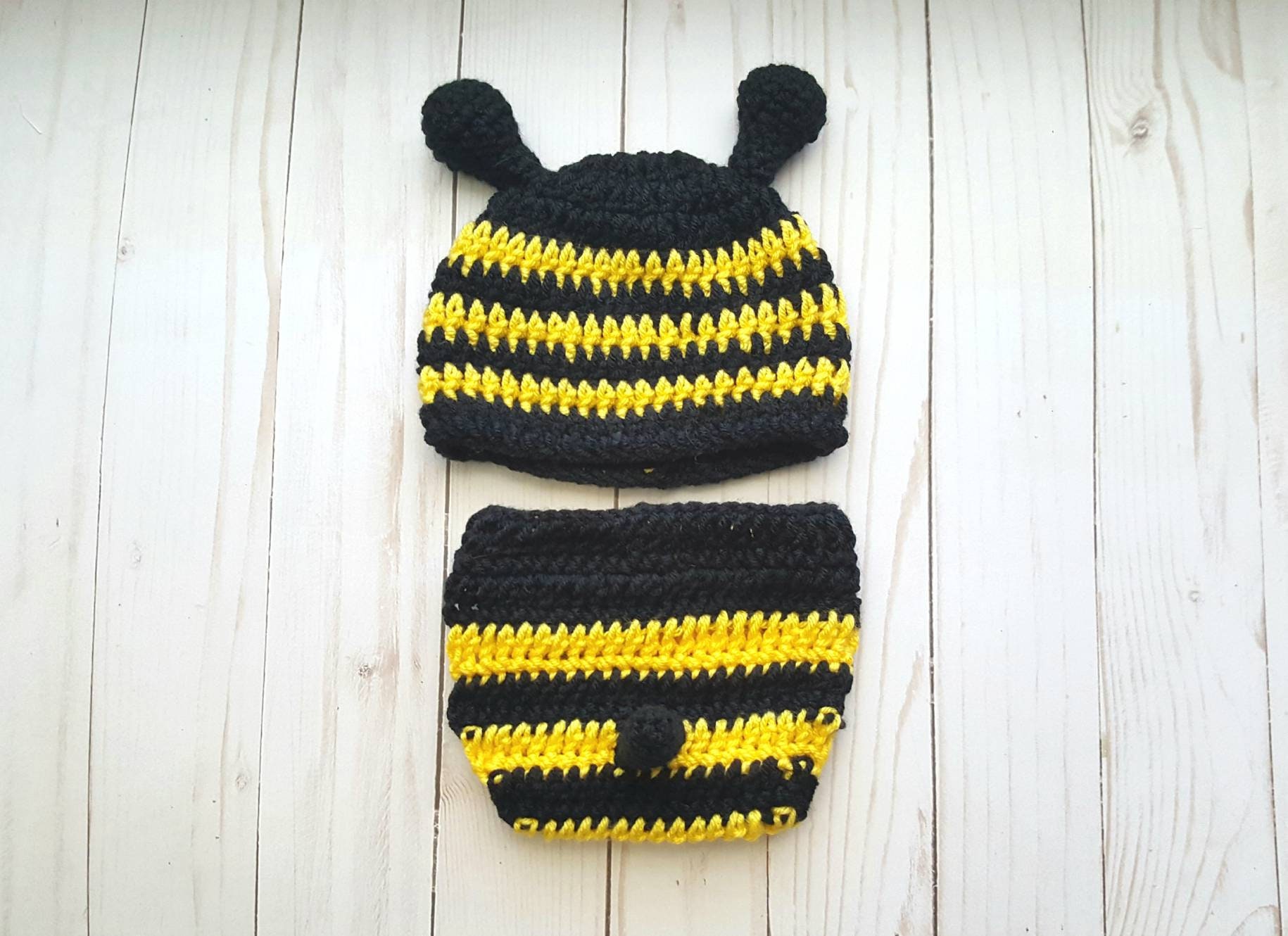 Newborn Baby Bumble Bee Outfit Photo Shoot Prop Costume Yellow - Etsy