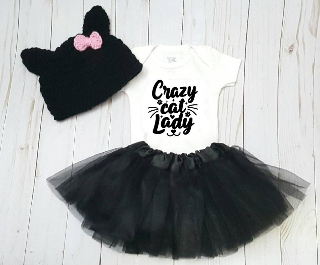 Baby Black Cat Costume, Halloween Cat Dress-up, Crazy Cat Lady Cosplay ...