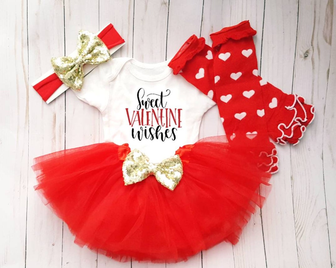 First Valentines Day Outfit, Newborn Baby Girl Sweet Heart Letter Onesie, Valentines Day, Infant ...