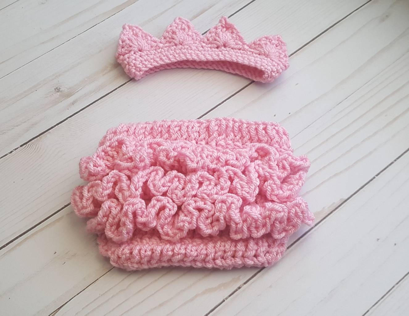 Baby Princess Crown Tiara Ruffle Diaper Cover Baby Tiara - Etsy