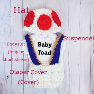 Toad Baby Mushroom Halloween Costume, Toad Hat Outfit, Super Mario Toad ...