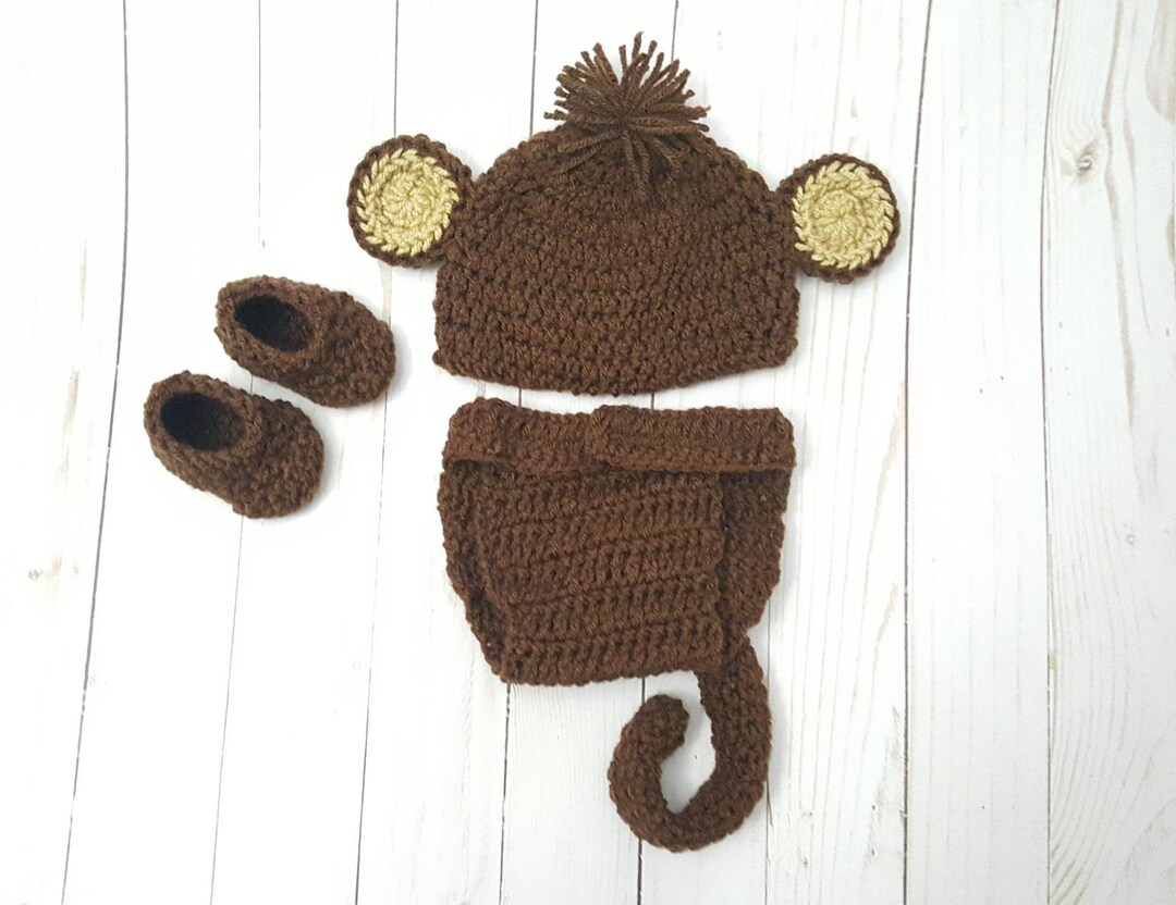 Baby Monkey Costume, Boy Girl Newborn Photo Prop, Monkey Jungle Nursery ...