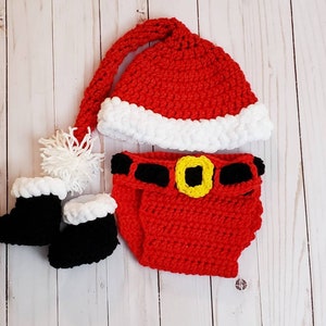 Newborn Santa Outfit Crochet Santa Set Santa Costume Newborn Photo Prop ...