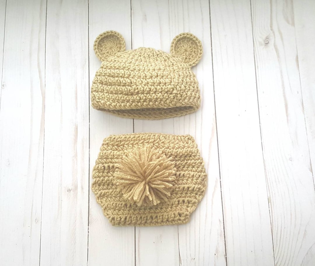 Baby Bear Outfit, Bear Costume Set, Crochet Bear Hat, Animal Hat Bear ...