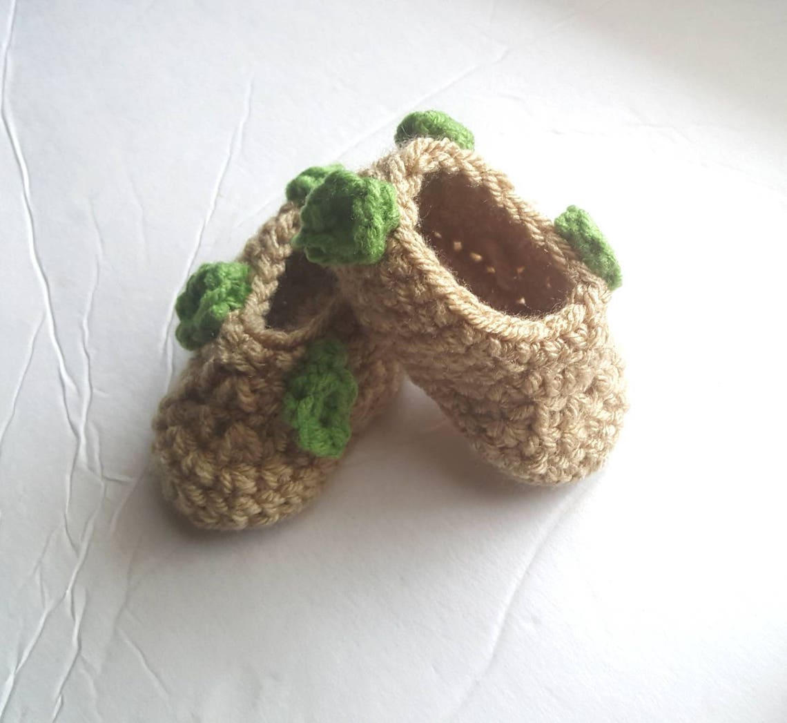 Baby Groot Slippers Shoes, Crochet Groot Booties, Baby Tree Slippers ...