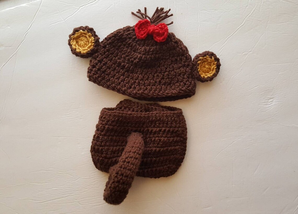Baby Girl Monkey Halloween Costume Baby Monkey With Bow - Etsy