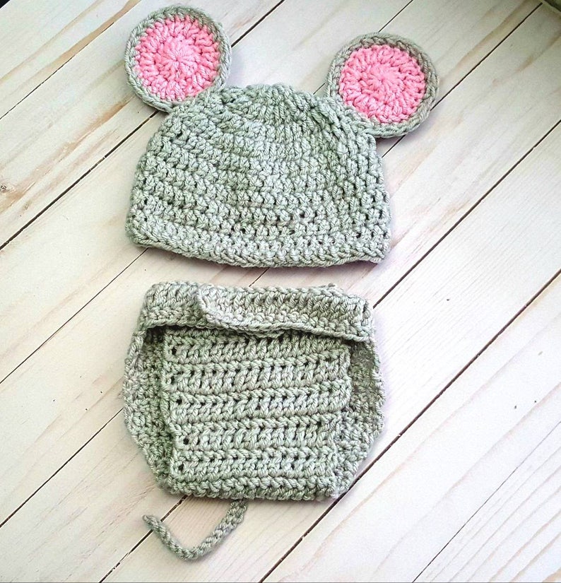 Crochet Mouse Baby Costume Newborn Mouse Outfit Baby Animal - Etsy