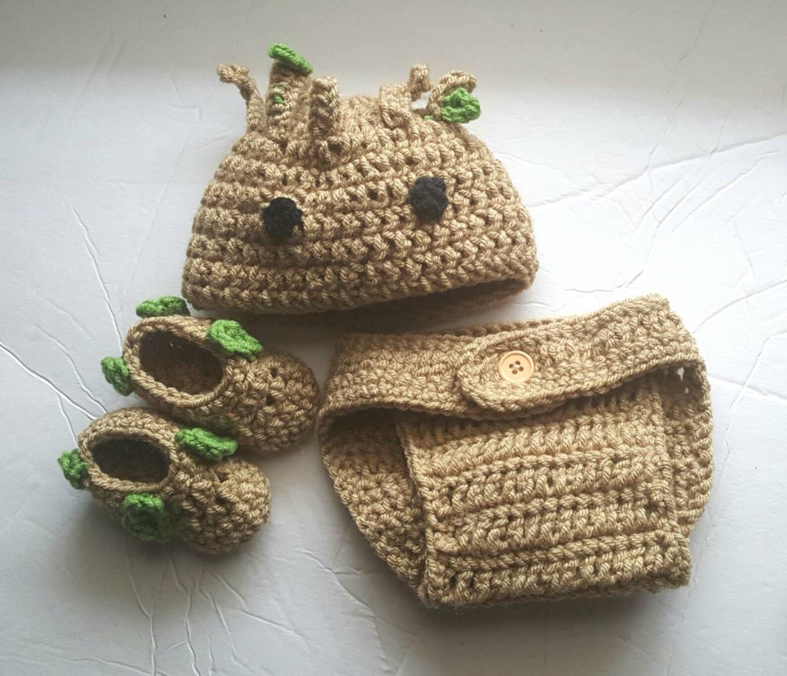 Baby Groot Slippers Shoes, Crochet Groot Booties, Baby Tree Slippers ...