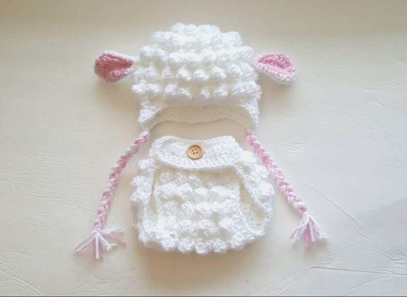 Baby Lamb Bonnet First Easter Outfit Baby Girl Lamb Diaper | Etsy