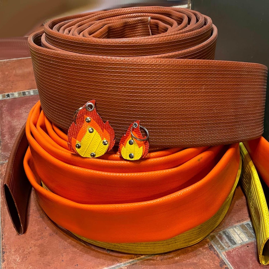 Keychain 'all Fired Up' Made From Upcycled Fire Hoses - Etsy