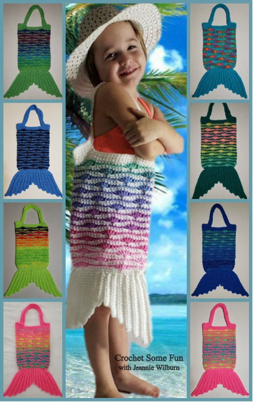 Mermaid Tail Beach Bag Crochet Pattern Makes an Awesome Halloween Candy ...