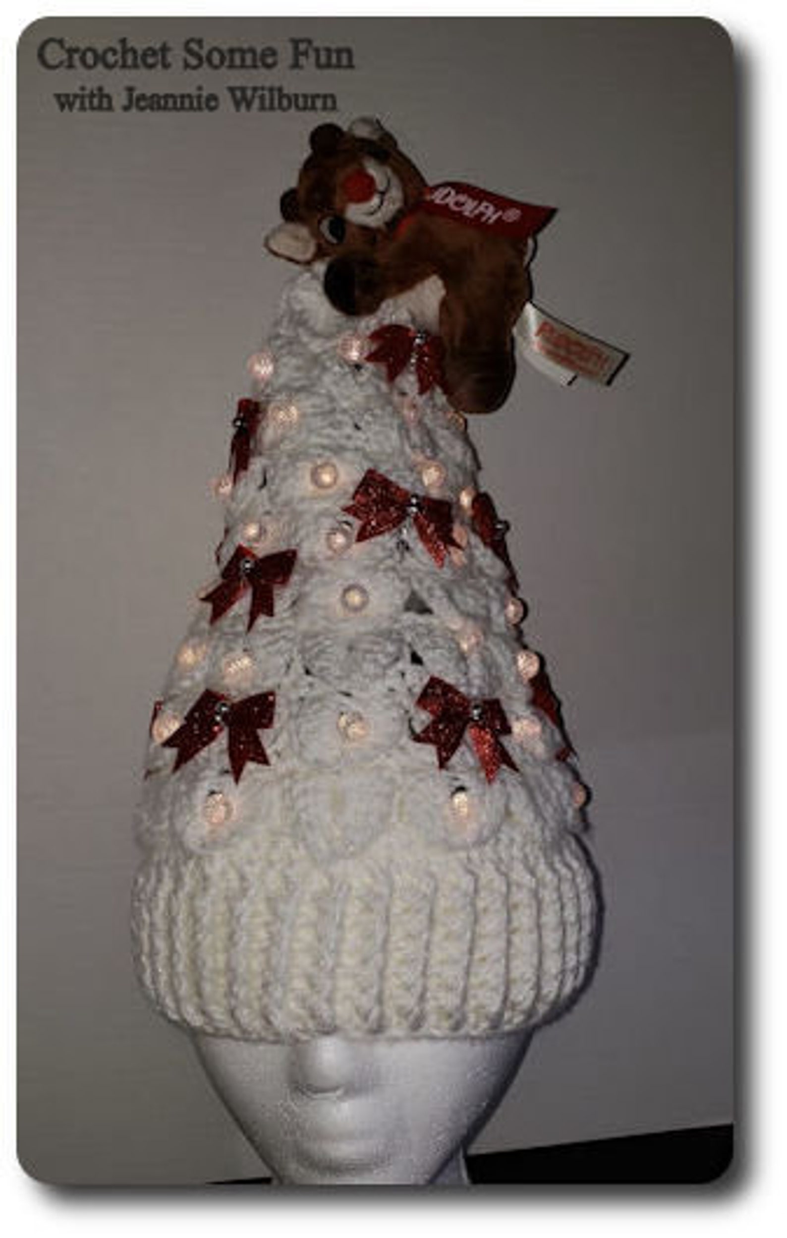 Christmas Tree Hat With Lights in Sizes Child - Teen / Adult Crochet ...