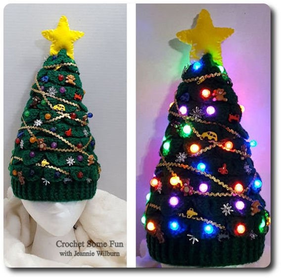 Christmas Tree Hat With Lights in Sizes Child Teen / Adult - Etsy Canada