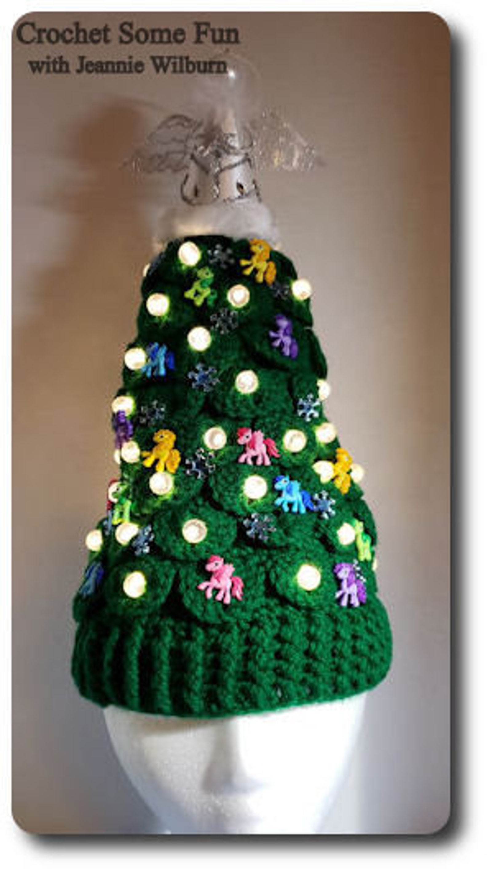 Christmas Tree Hat With Lights in Sizes Child - Teen / Adult Crochet ...