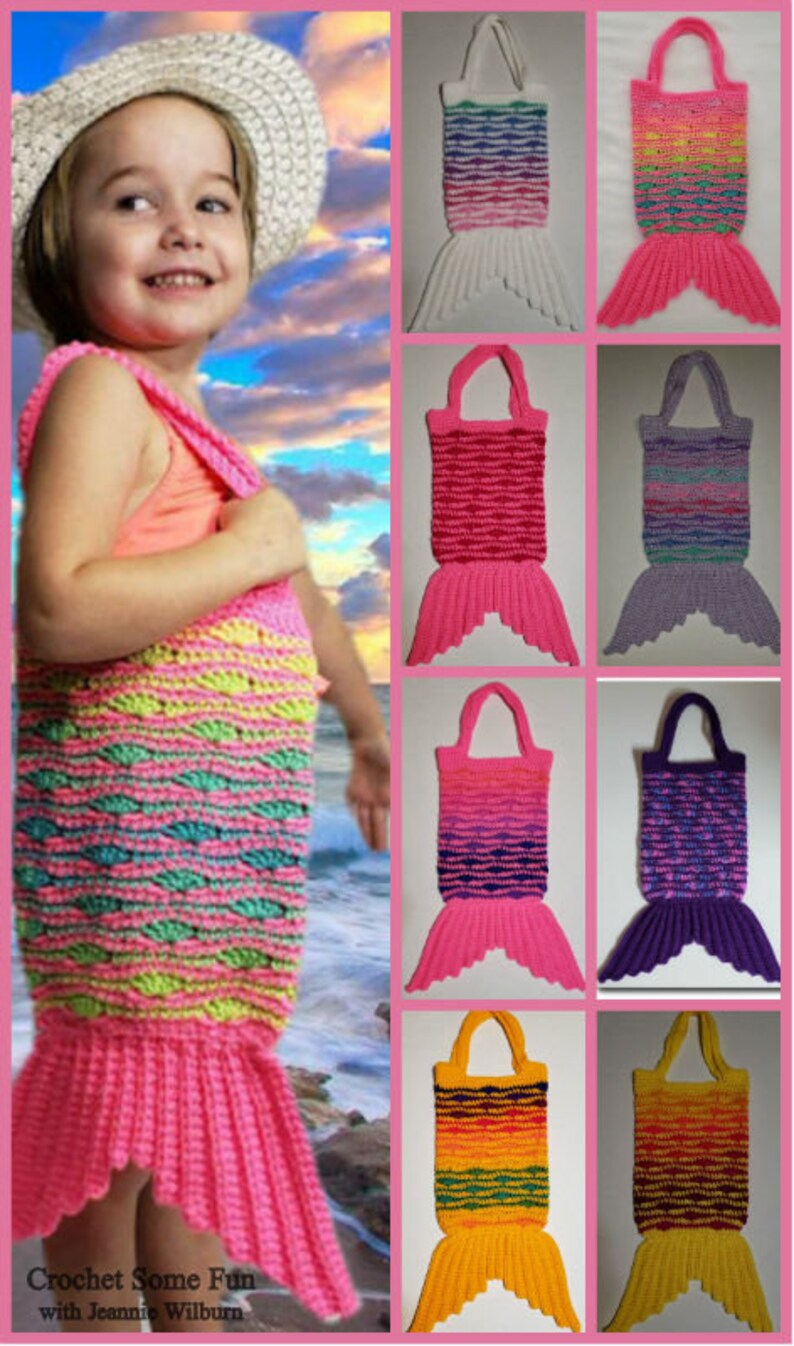 Mermaid Tail Beach Bag Crochet Pattern Makes an Awesome Halloween Candy ...