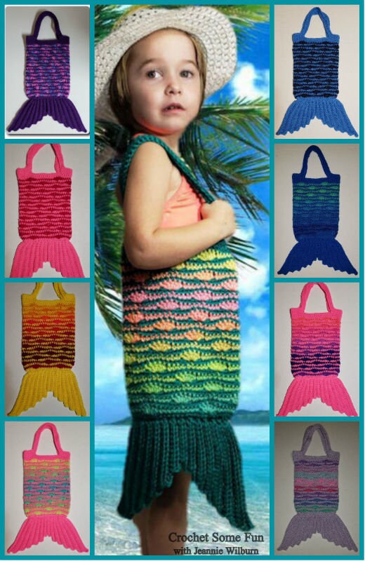 Mermaid Tail Beach Bag Crochet Pattern Makes an Awesome Halloween Candy ...