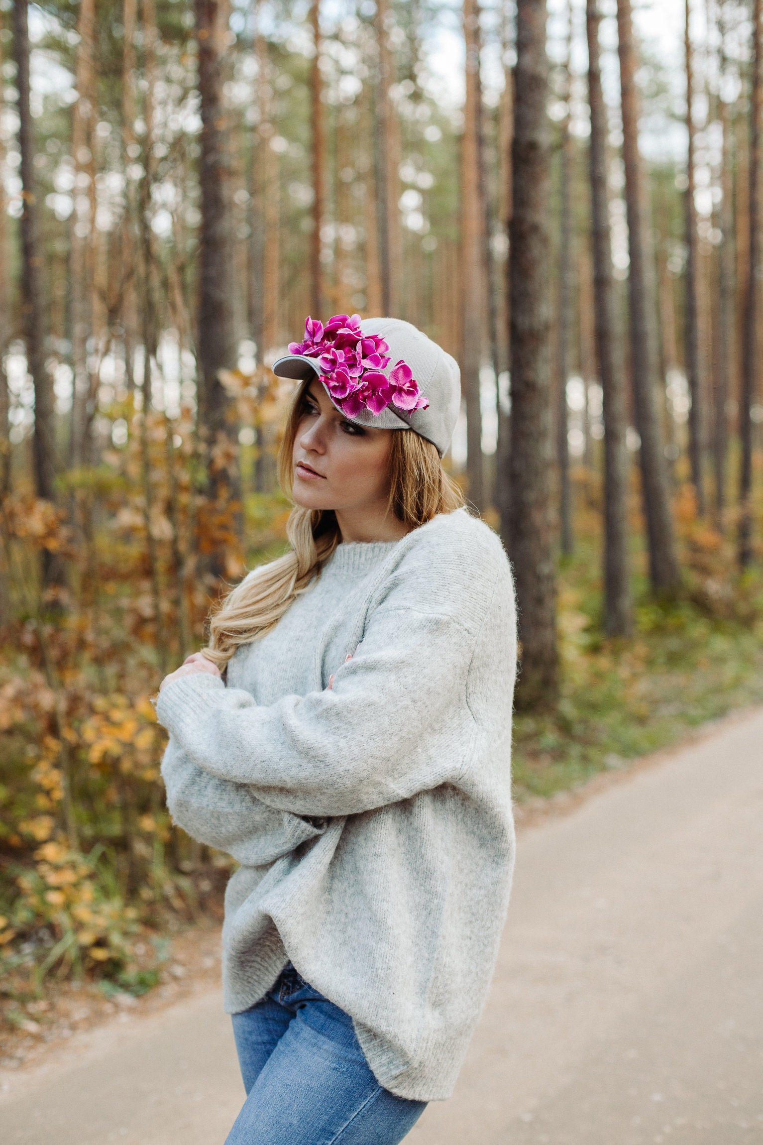 Purple orchid hat Snap back Baseball Hat Women Purple | Etsy