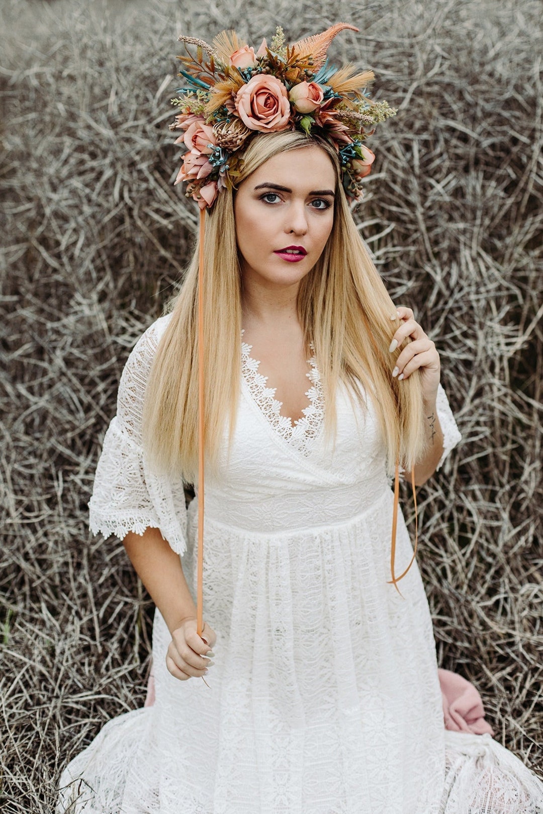 Large Flower Crown, Bridal Crown, Queen Crown, Photo Props Crown ...