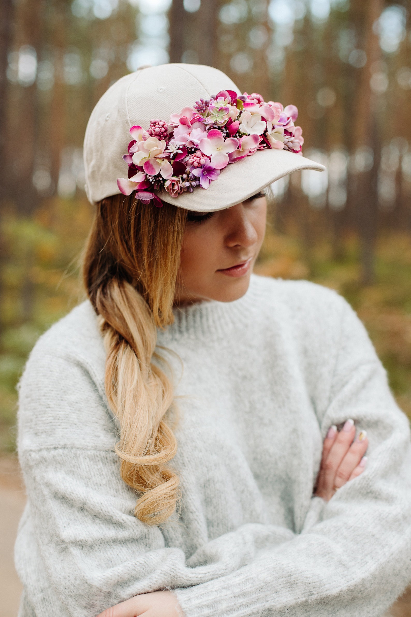 Sun Hat With Flowers Midsommar Flower Crown Baseball Hat - Etsy