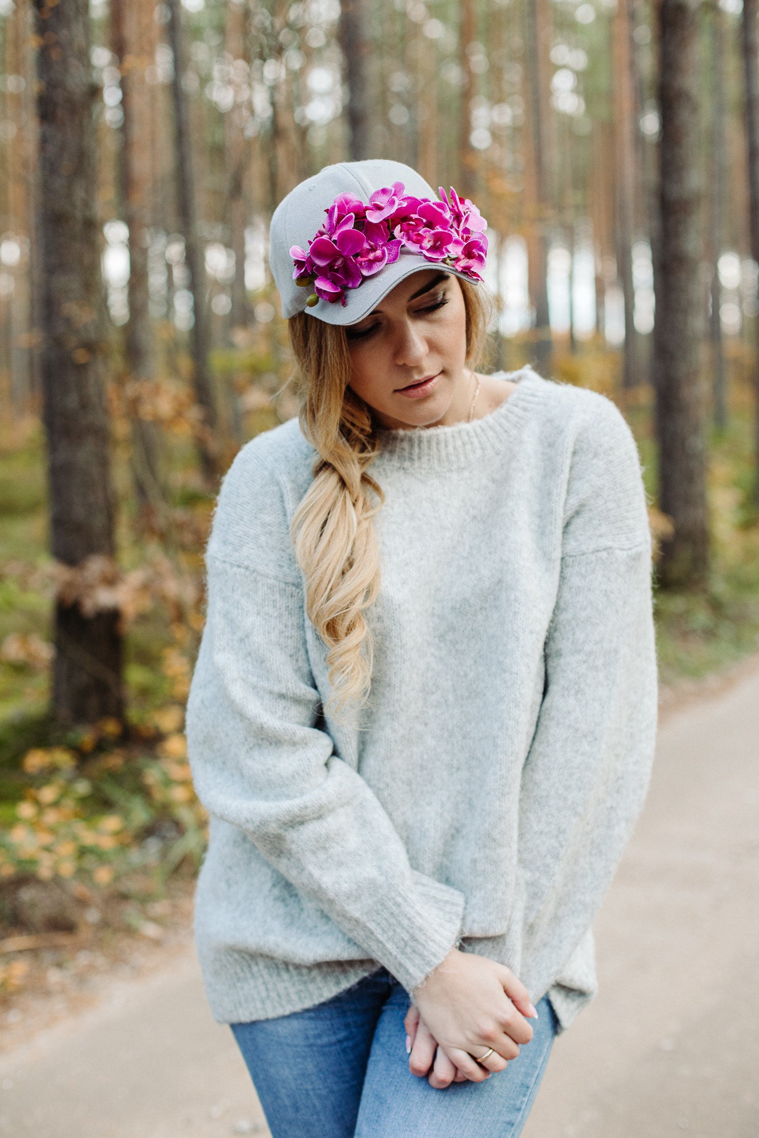 Purple orchid hat Snap back Baseball Hat Women Purple | Etsy