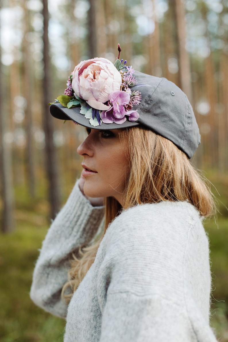 Sun Hat With Flowers Peony Bouquet Baseball Hat for Women - Etsy