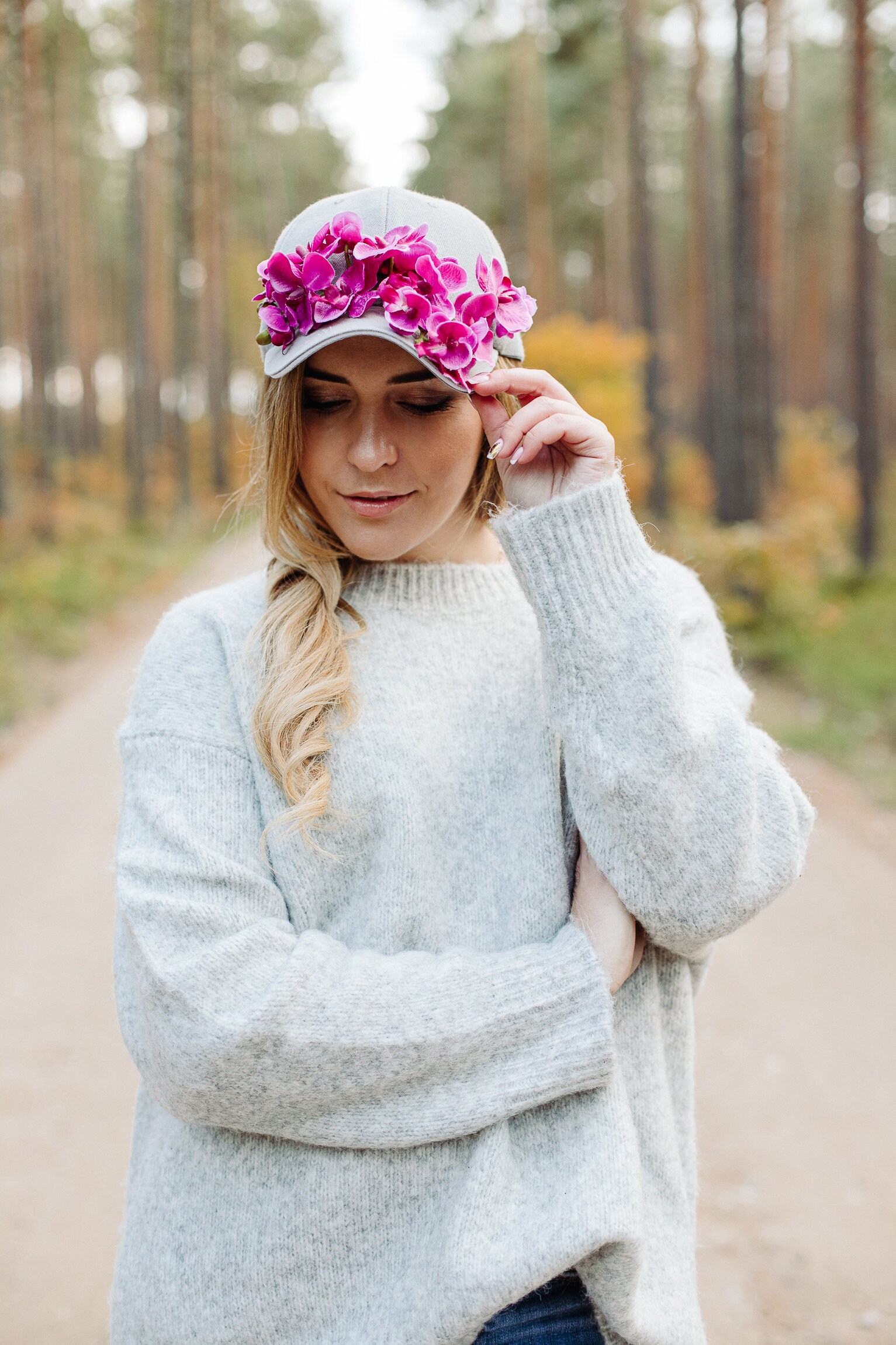 Purple orchid hat Snap back Baseball Hat Women Purple | Etsy