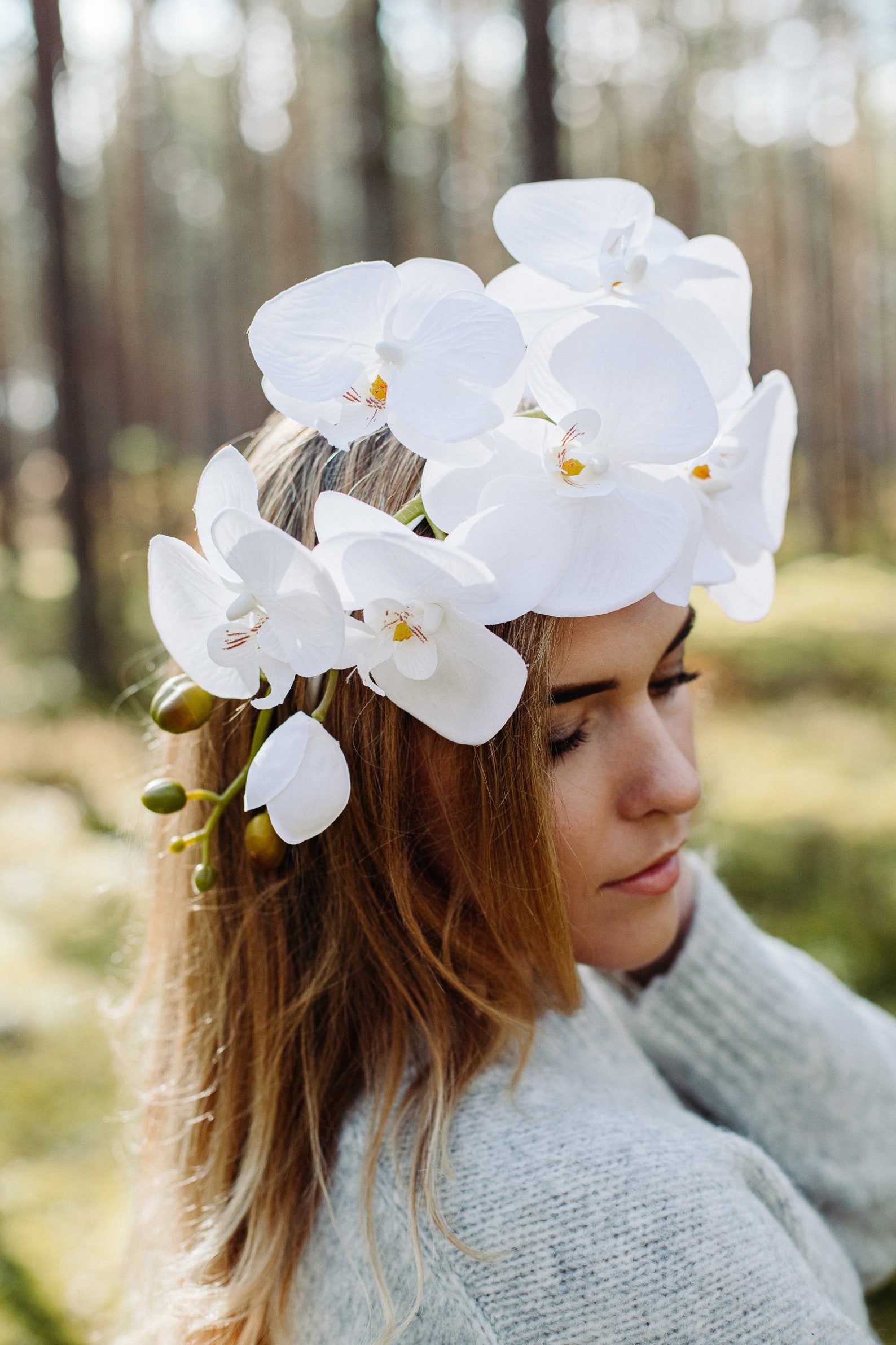 White Orchid Headband White Orchid Fascinator Flower | Etsy