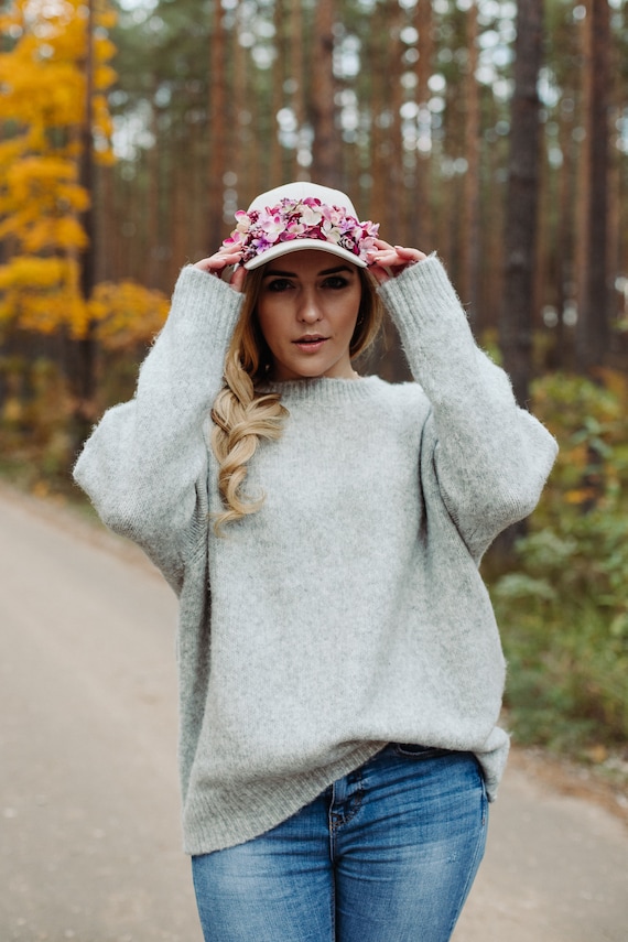 Sun Hat With Flowers Midsommar Flower Crown Baseball Hat | Etsy