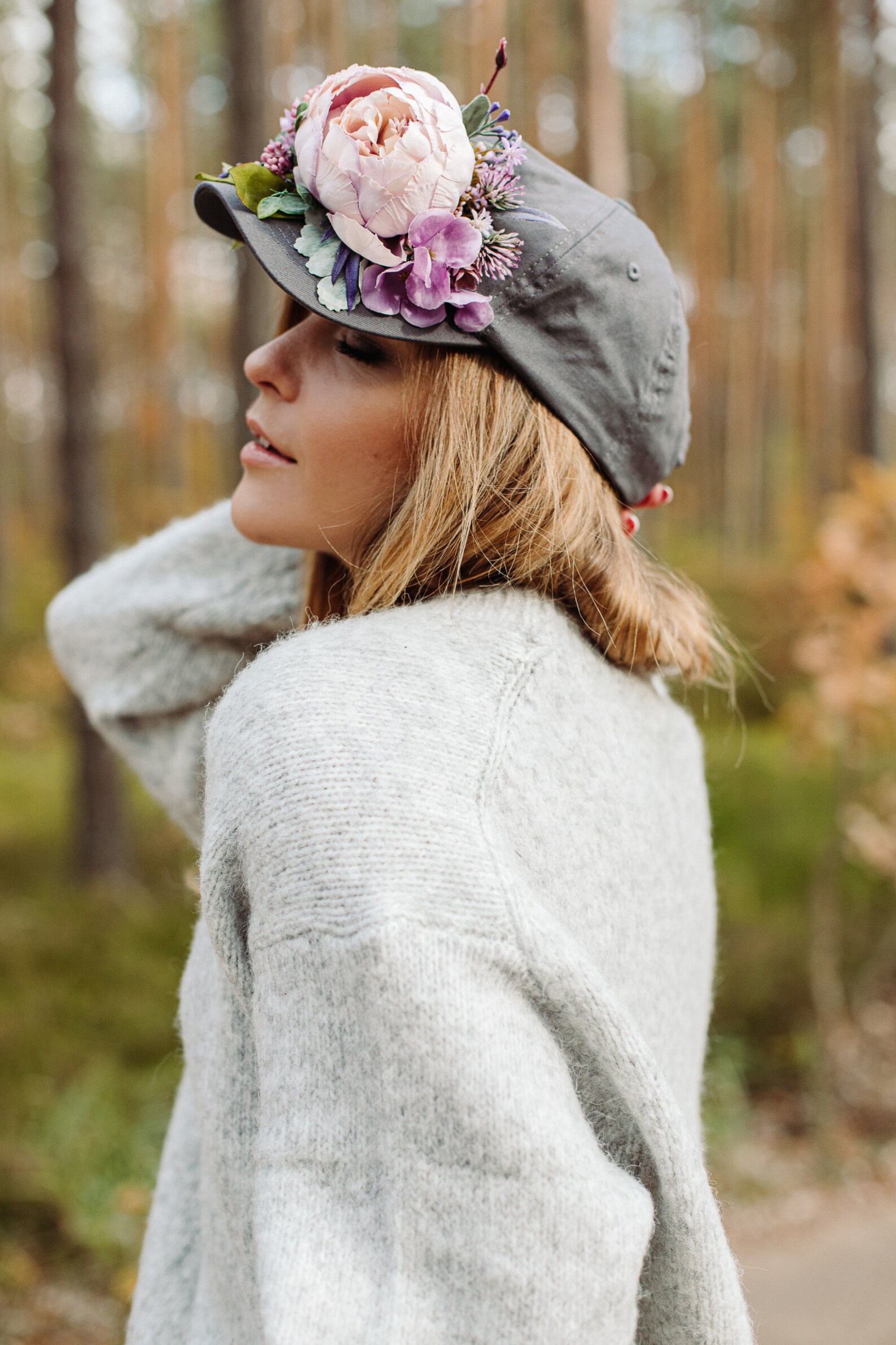 Sun Hat With Flowers Peony Bouquet Baseball Hat for Women | Etsy