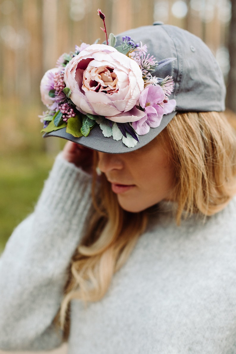 Sun Hat With Flowers Peony Bouquet Baseball Hat for Women - Etsy