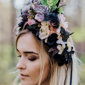 Large Flower Crown, Bridal Crown, Halloween Crown, Photo Props Crown ...