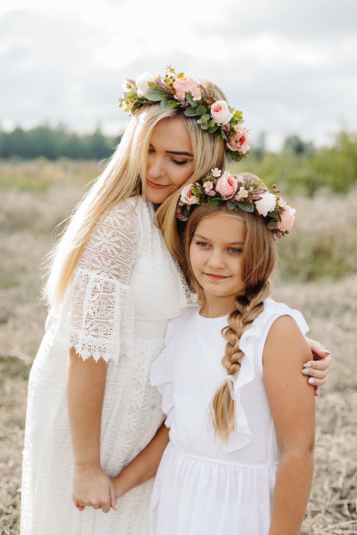Pink Rose Flower Crown Mother Daughter Headband Flower - Etsy