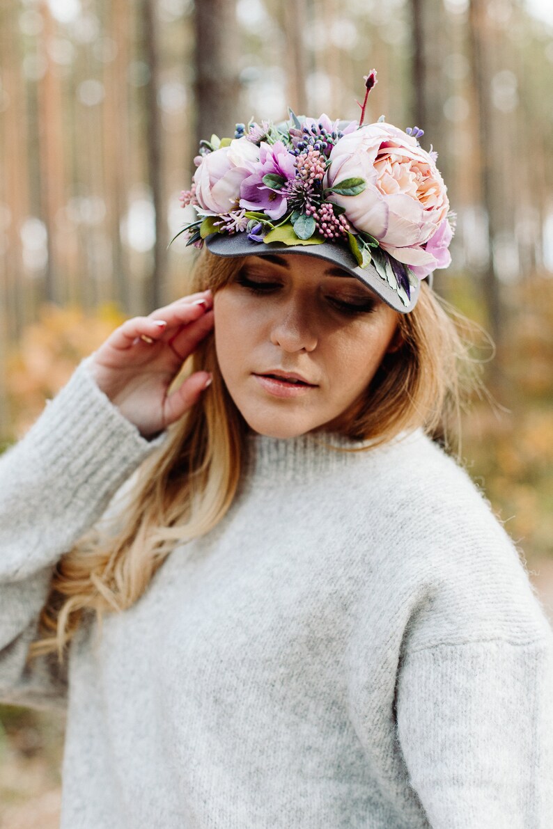 Sun Hat With Flowers Peony Bouquet Baseball Hat for Women - Etsy