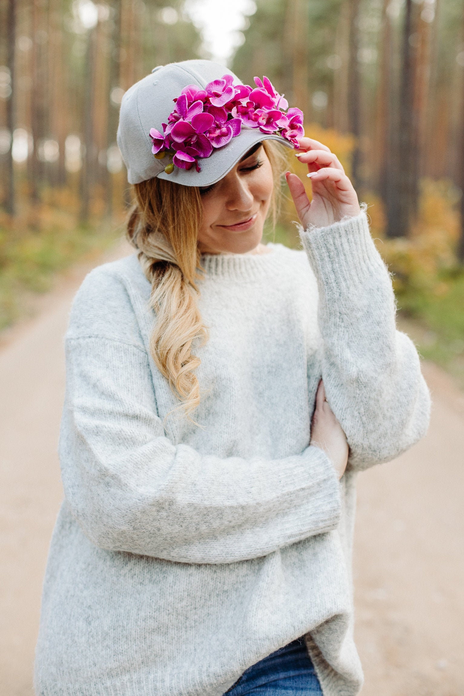 Purple orchid hat Snap back Baseball Hat Women Purple | Etsy