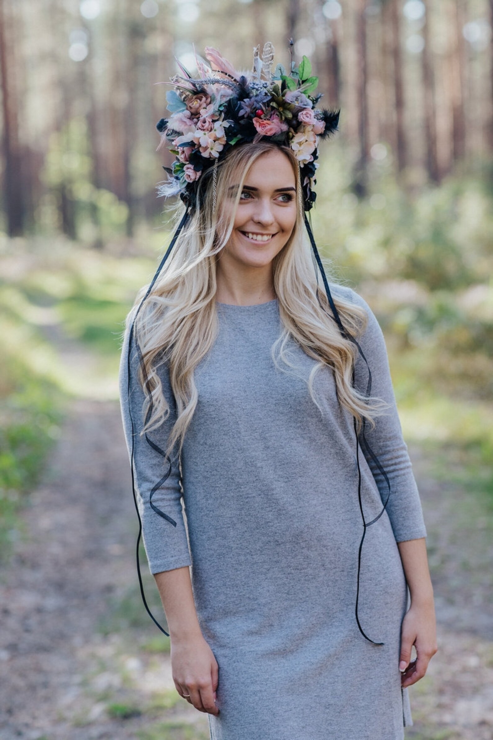 Large Flower Crown Bridal Crown Halloween Crown Photo Props - Etsy