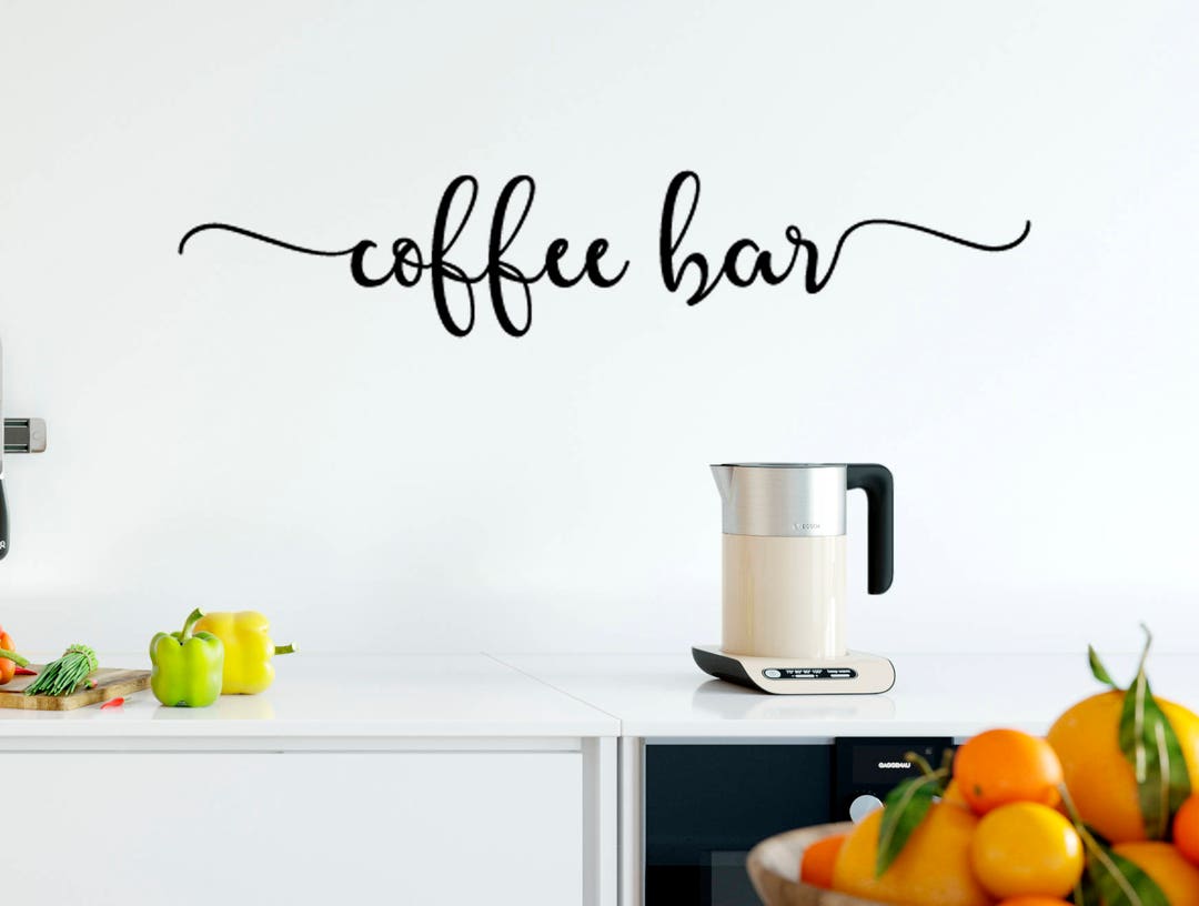 Coffee Bar, Vinyl Wall Decal, Custom Quote Wall Decal, Vinyl Lettering ...